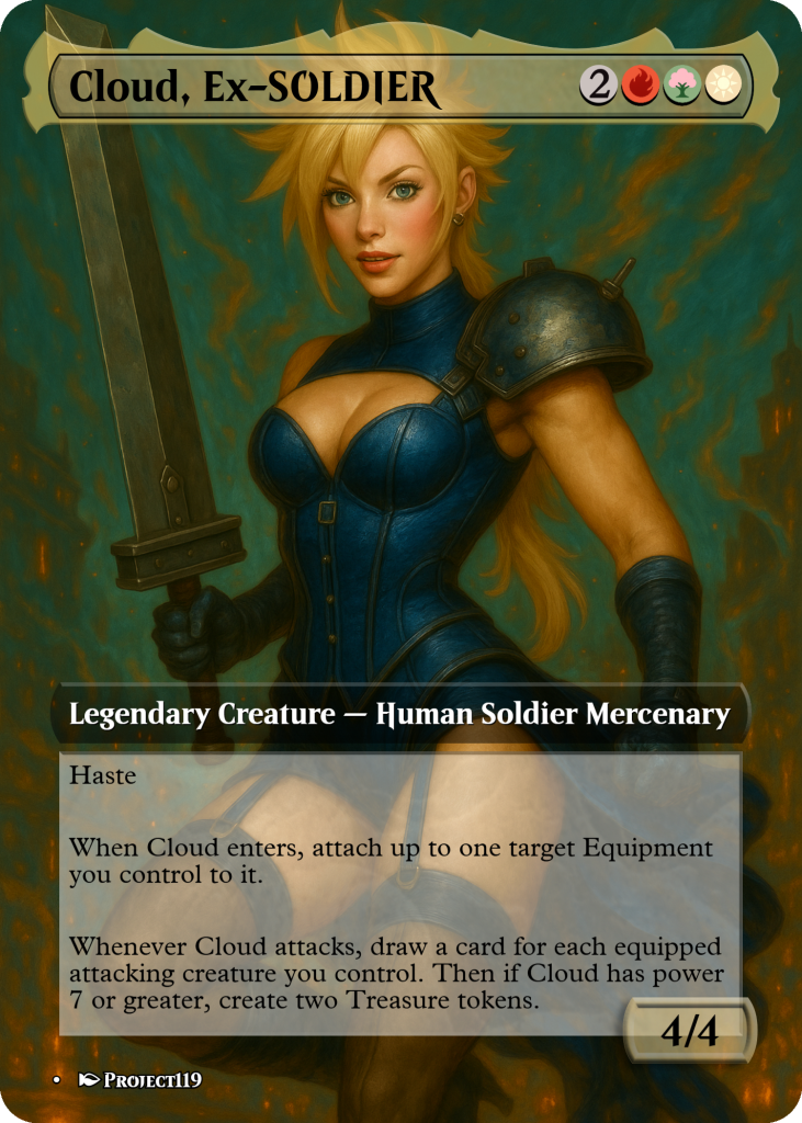 Cloud, Ex-SOLDIER – Star of the Burlesque Battlefield - MTGEtsy