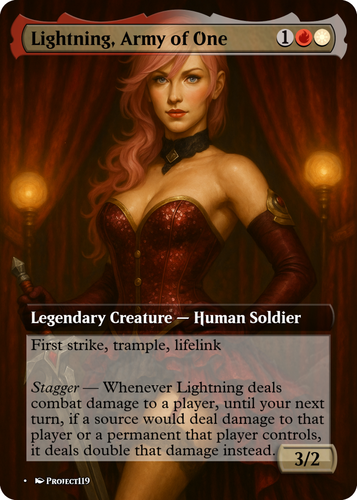Lightning, Army of One – Fantasy Burlesque Final Fantasy Proxy - MTGEtsy
