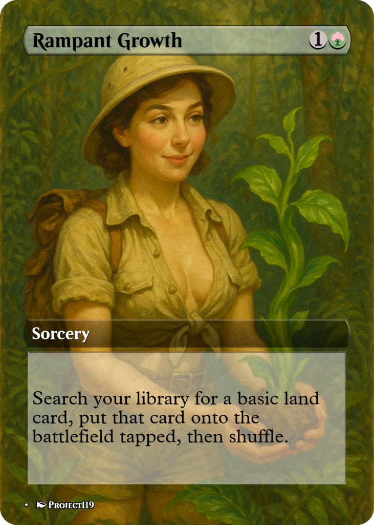 Rampant Growth – Vintage Jungle Explorer Land Ramp Card - MTGEtsy