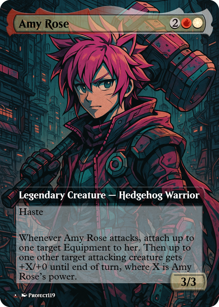 Amy Rose – Cyberpunk Hedgehog Warrior MTG Custom Commander Card - MTGEtsy
