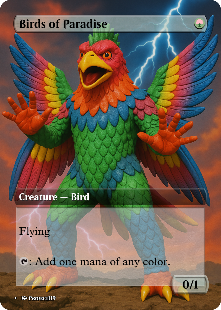 Birds of Paradise – Cosmic Kaiju Mana Beast | Campy Retro Commander Art ...