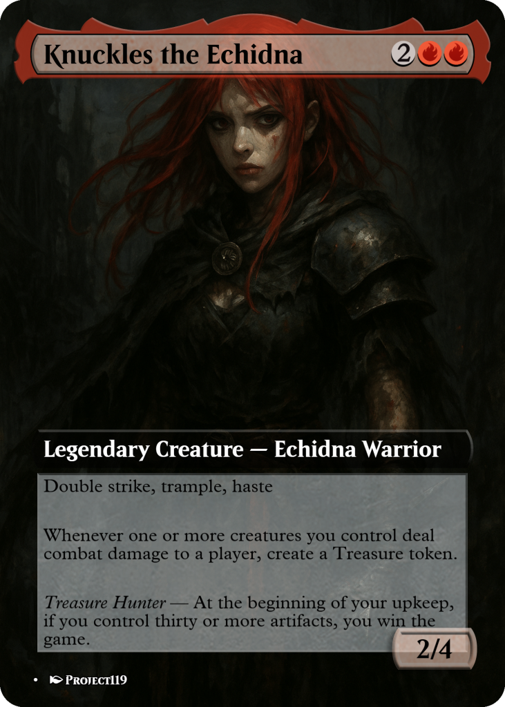 Knuckles the Echidna – Gothic Echidna Warrior Commander - MTGEtsy