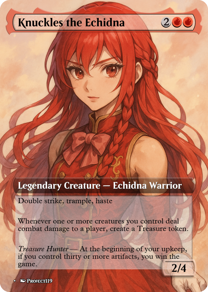 Knuckles the Echidna – Shoujo MTG Custom Card - MTGEtsy