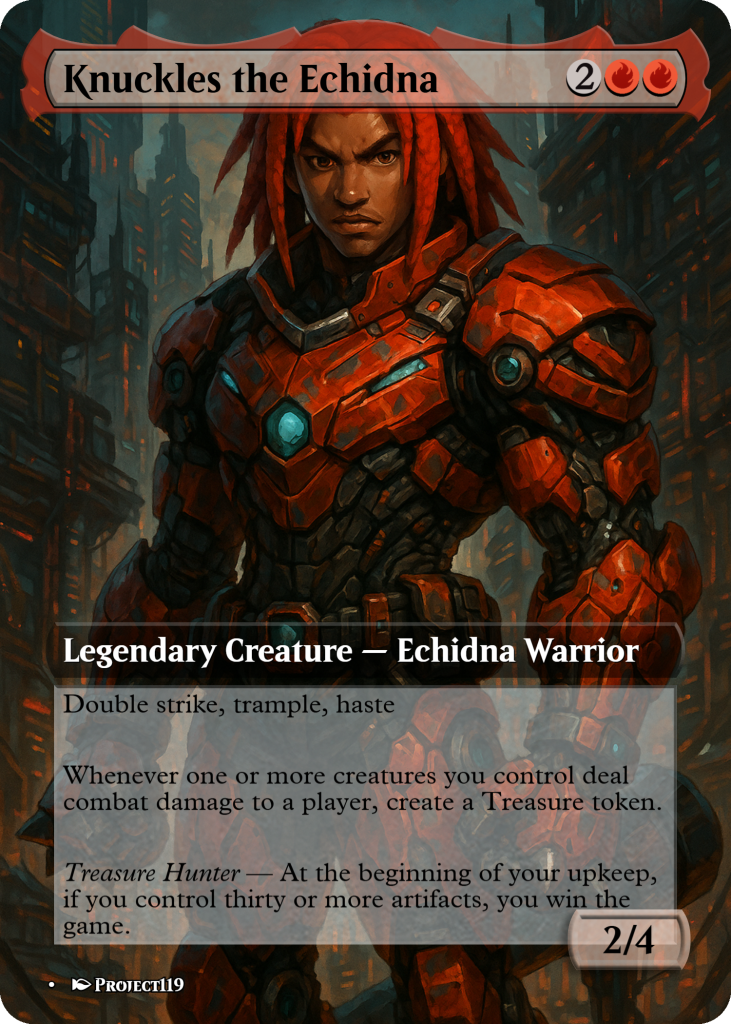 Knuckles the Echidna – Cyberpunk Warrior MTG Custom Commander Card ...