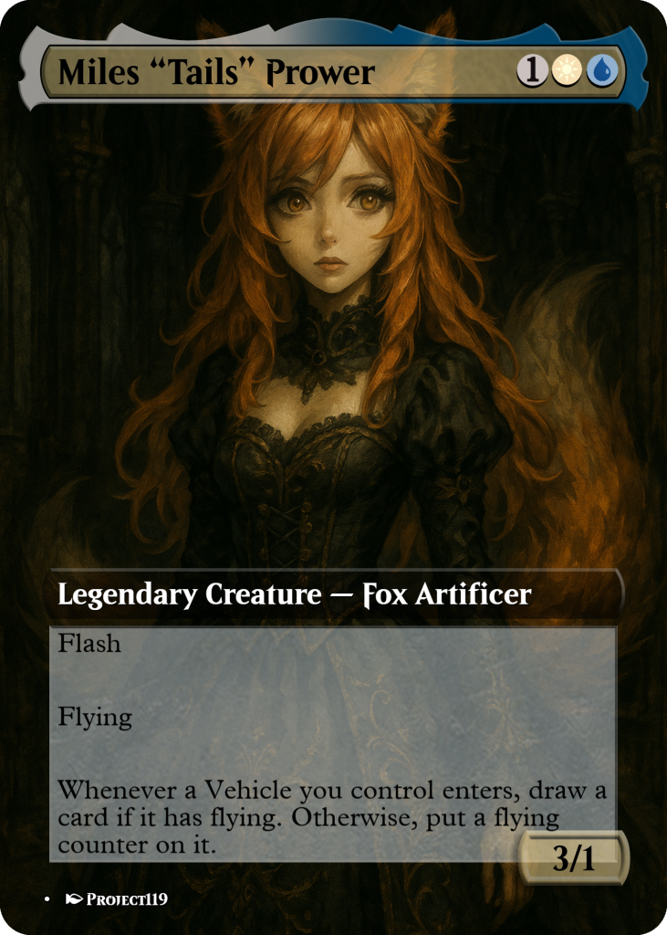 Miles “Tails” Prower – Gothic Fantasy MTG Custom Commander Card - MTGEtsy