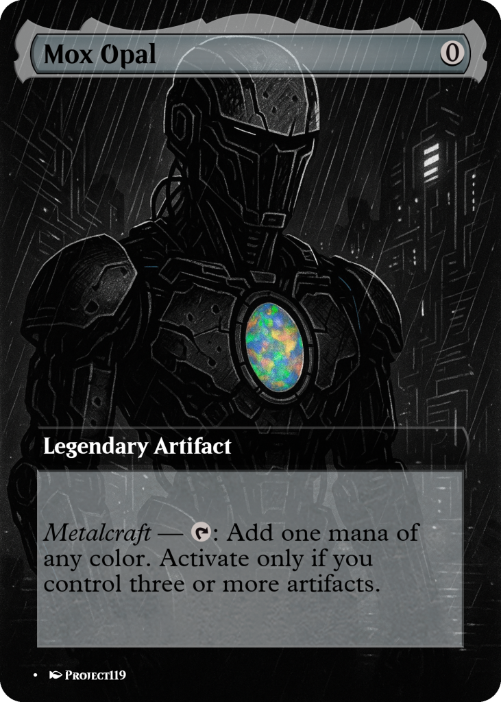 Mox Opal – Cyberpunk Alloy Edition (Rainbow Core Android) - MTGEtsy