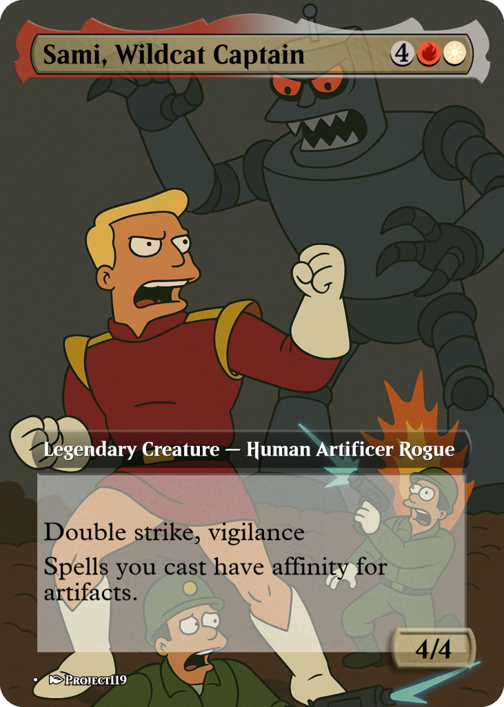 Sami, Wildcat Captain – Campy Space Commander MTG Altered Art Card - MTGEtsy