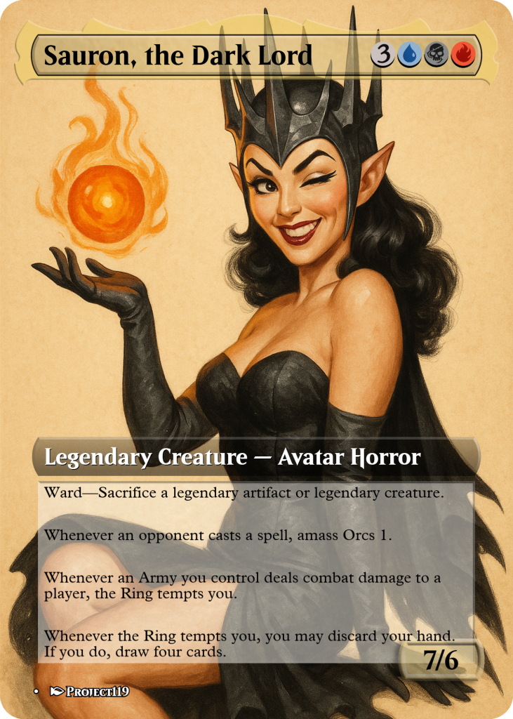 Sauron, the Dark Lord – Retro Pin-Up MTG (Lord of the Glam Rings) - MTGEtsy