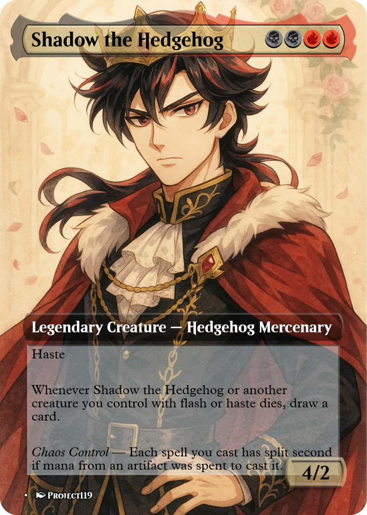 Shadow the Hedgehog – Shoujo Manga Fantasy MTG Custom Card - MTGEtsy