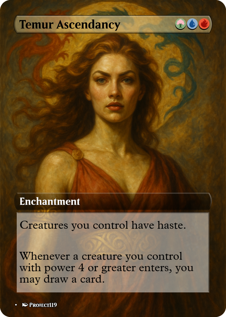 Temur Ascendancy – Elemental Goddess MTG Card (Fantasy Pantheon Style ...